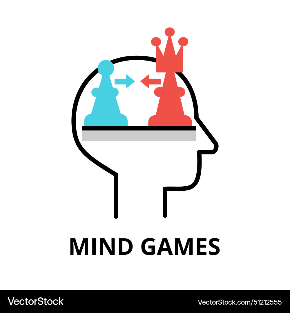 Icon concept of mind games brain process Vector Image