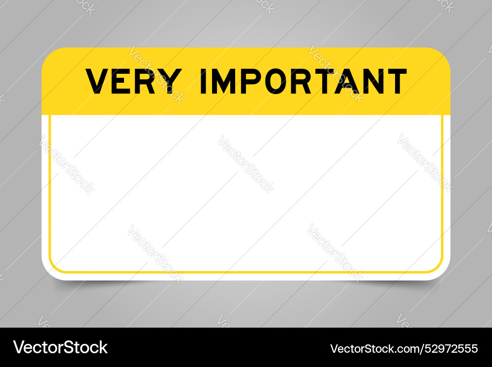 Label banner that have yellow headline with word Vector Image