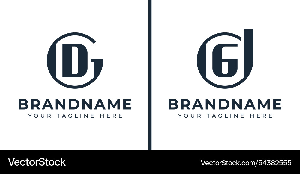 Letters gd and dg monogram logo suitable for any Vector Image