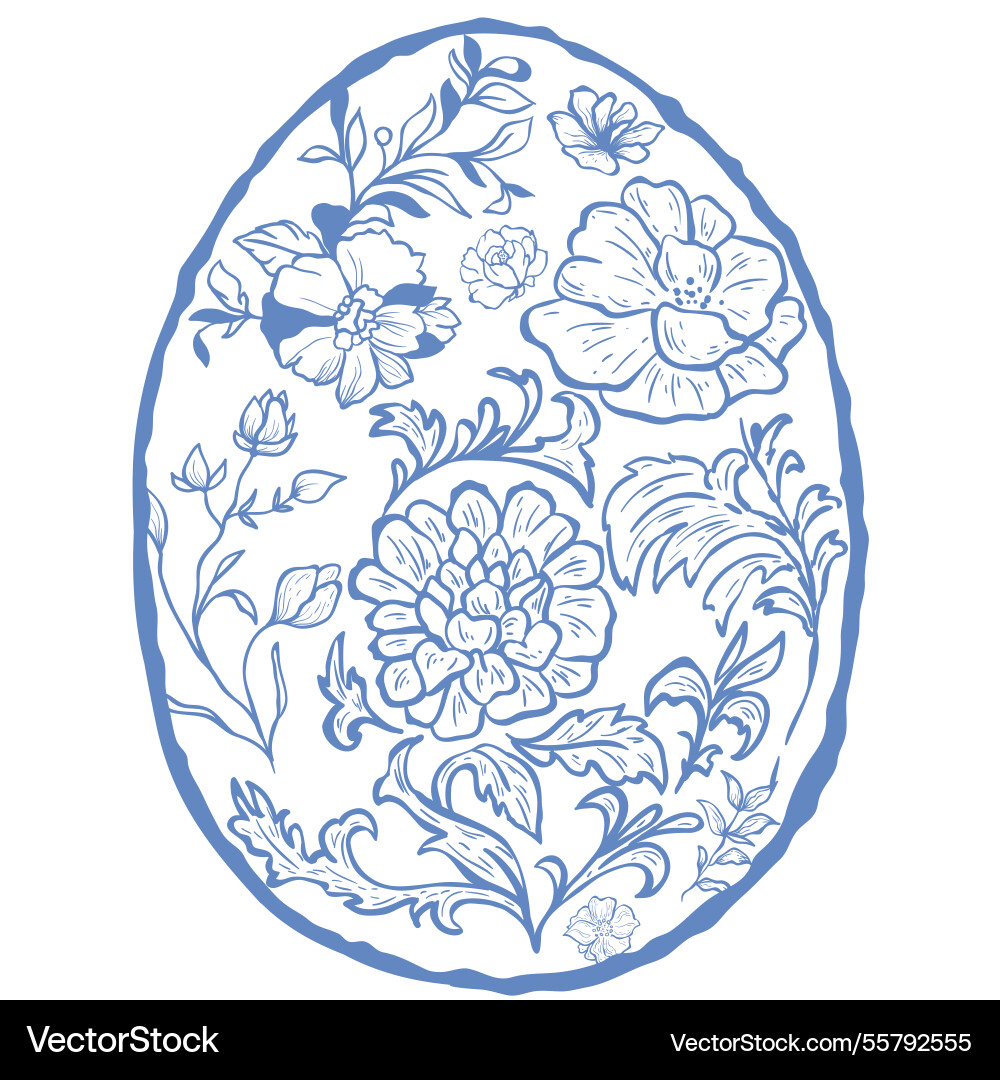 Line art decorative easter egg Royalty Free Vector Image