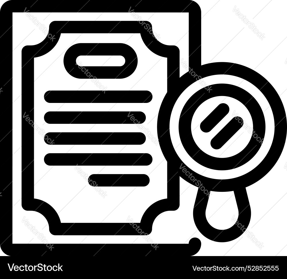 Magnifying glass examining official document – Royalty-Free Vector ...