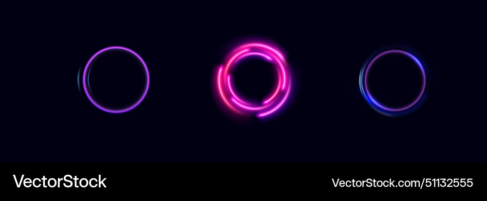 Neon swirl curve blue line light effect abstract Vector Image