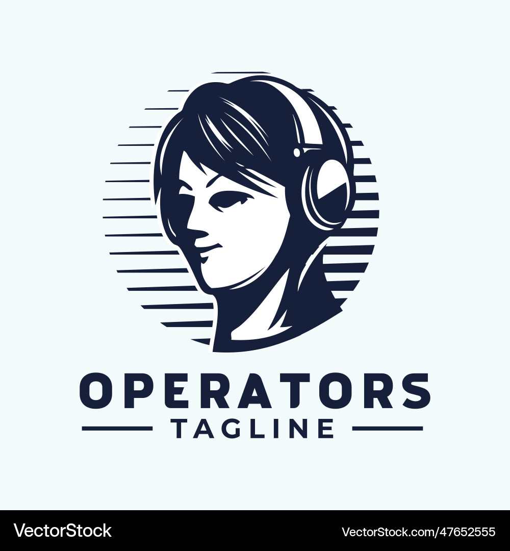 Operator logo design template idea Royalty Free Vector Image