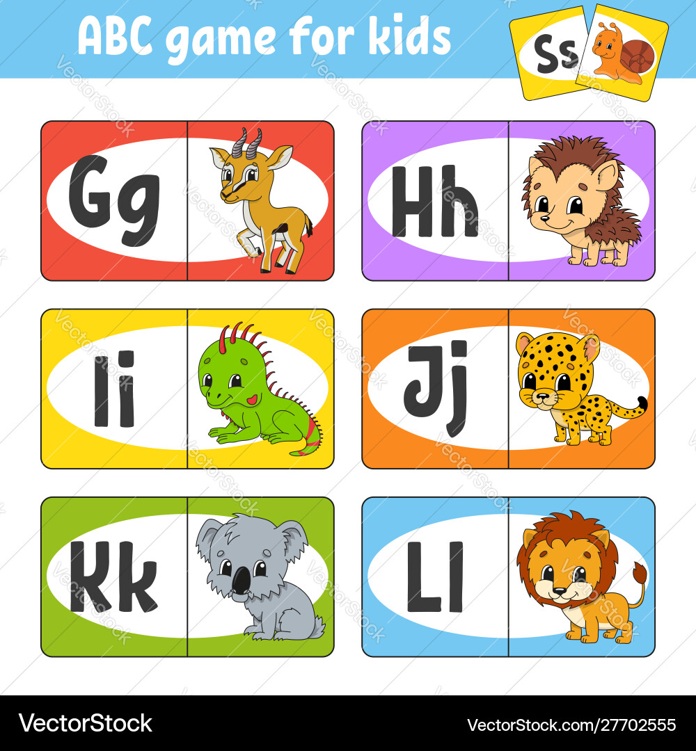 Set abc flash cards alphabet for kids learning Vector Image