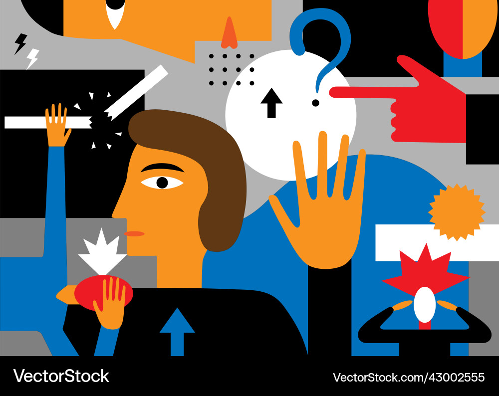 Stress problems in human life psychology Vector Image