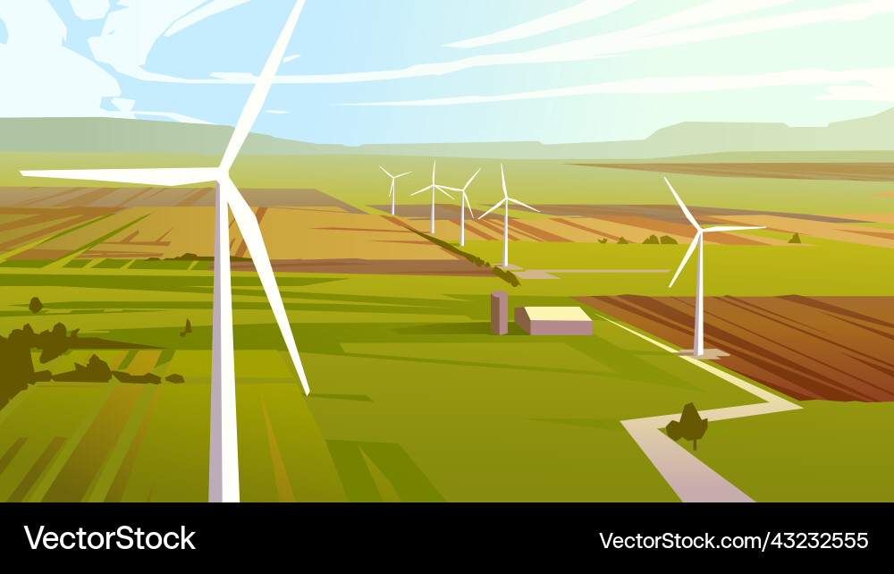 Wind farm Royalty Free Vector Image - VectorStock