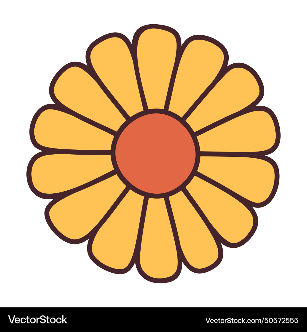 Yellow flower floral design element Royalty Free Vector