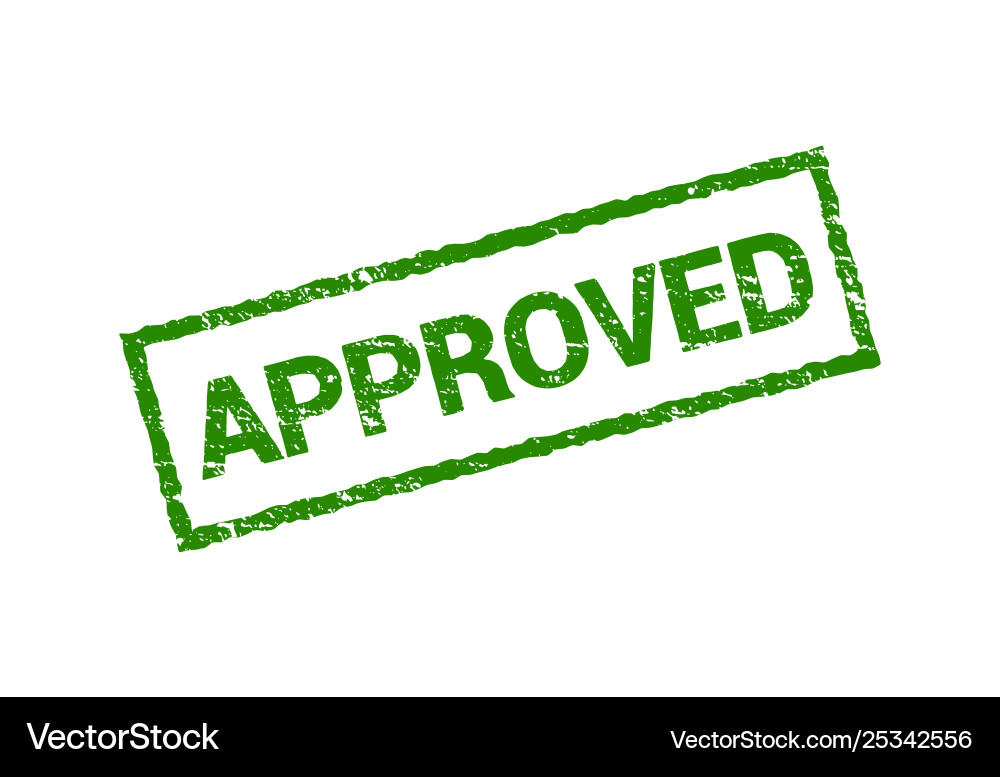 Approved seal rubber stamp sign grunge Royalty Free Vector