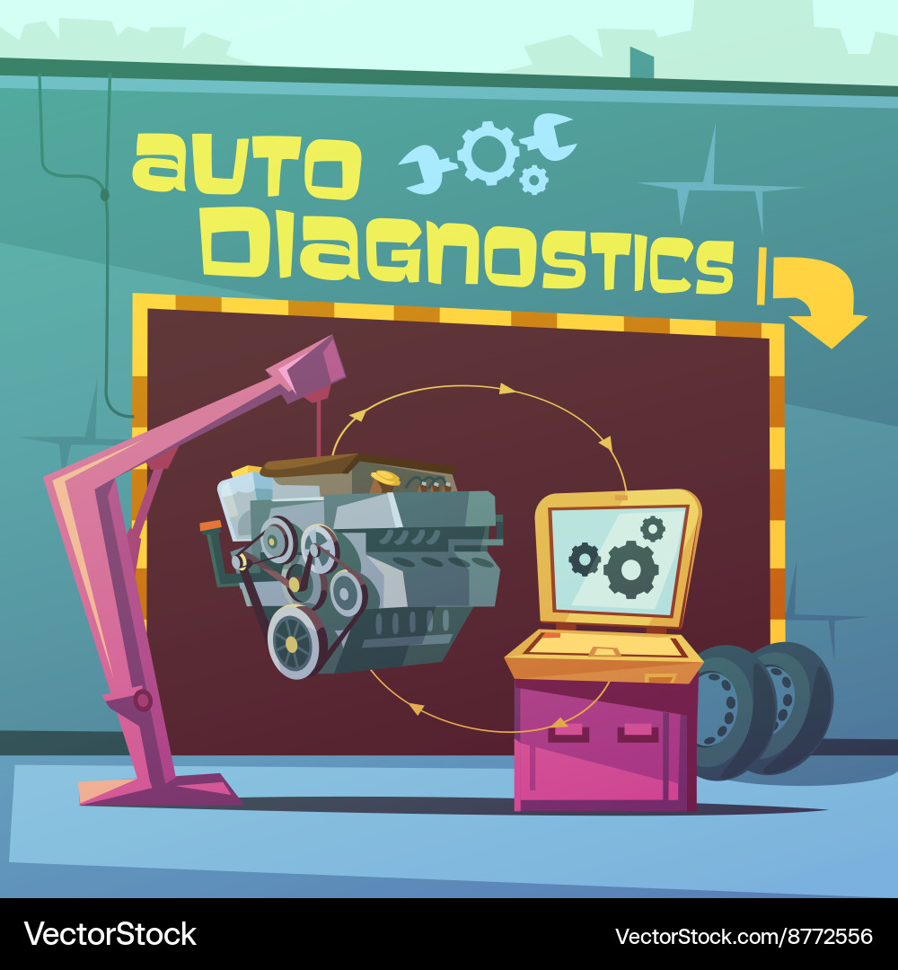 Auto diagnostics Royalty Free Vector Image - VectorStock