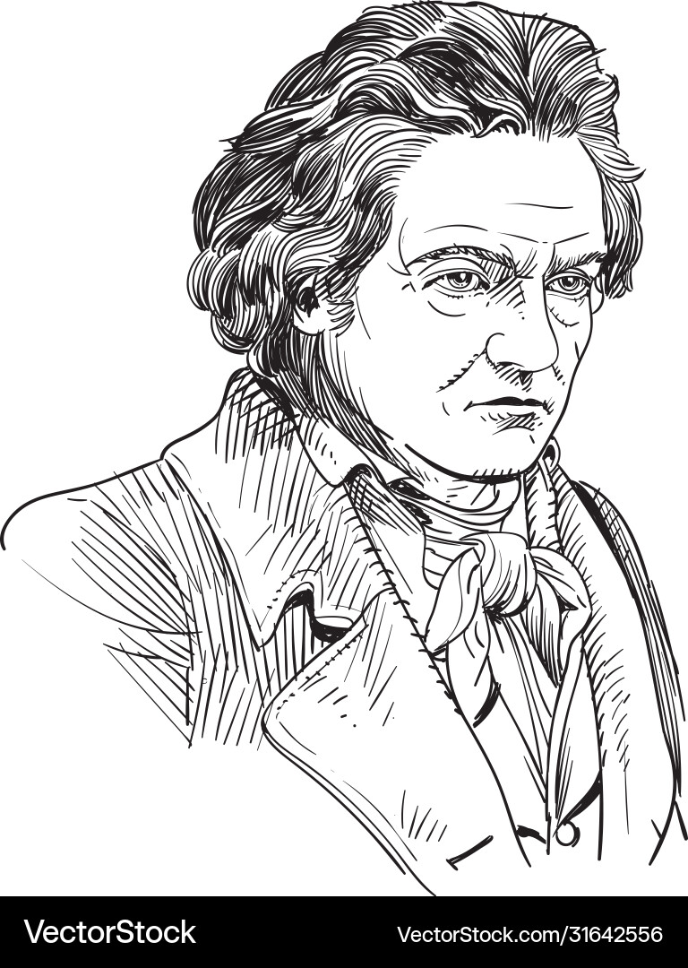 Beethoven Portrait - Classic Music Royalty Free Vector Image