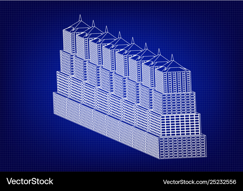 Frame white buildings Royalty Free Vector Image