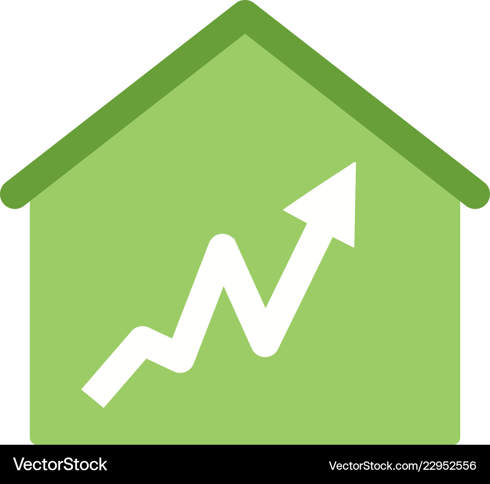 Graph house icon Royalty Free Vector Image - VectorStock