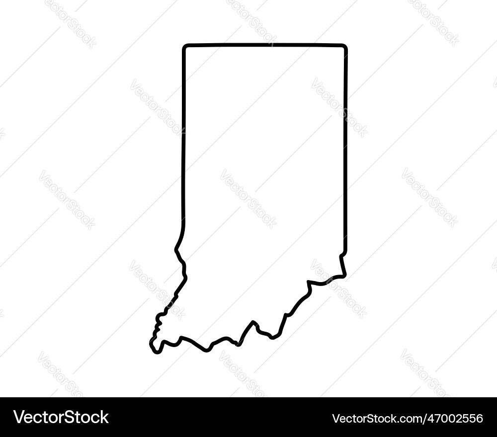 Indiana State Map Outline Royalty Free Vector Image