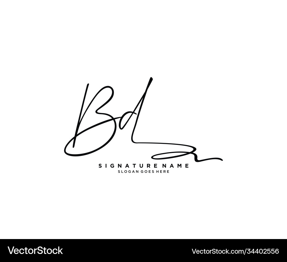 Letter bd signature logo template Royalty Free Vector Image