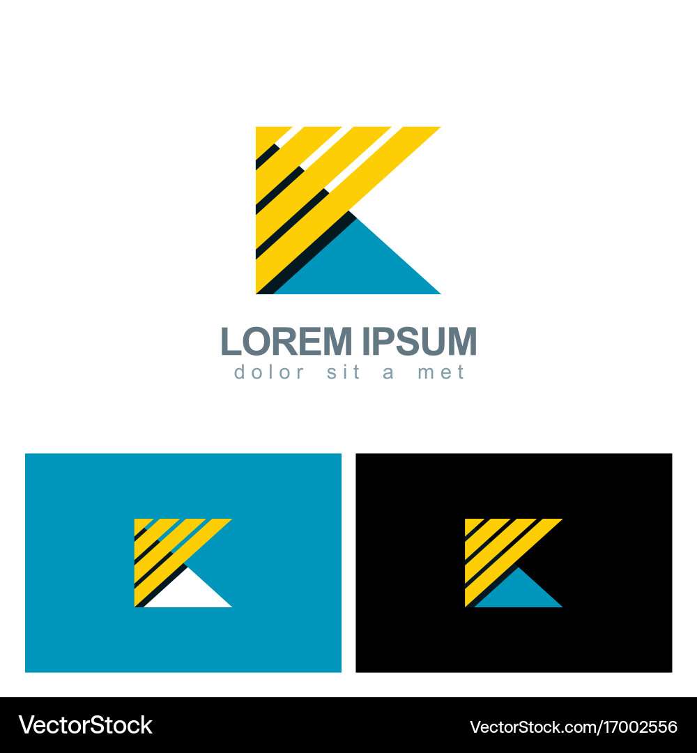 Letter k triangle stripe logo Royalty Free Vector Image