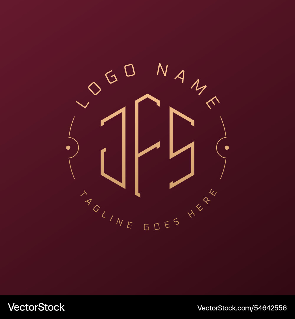 Luxury jfs logo design elegant letter Royalty Free Vector
