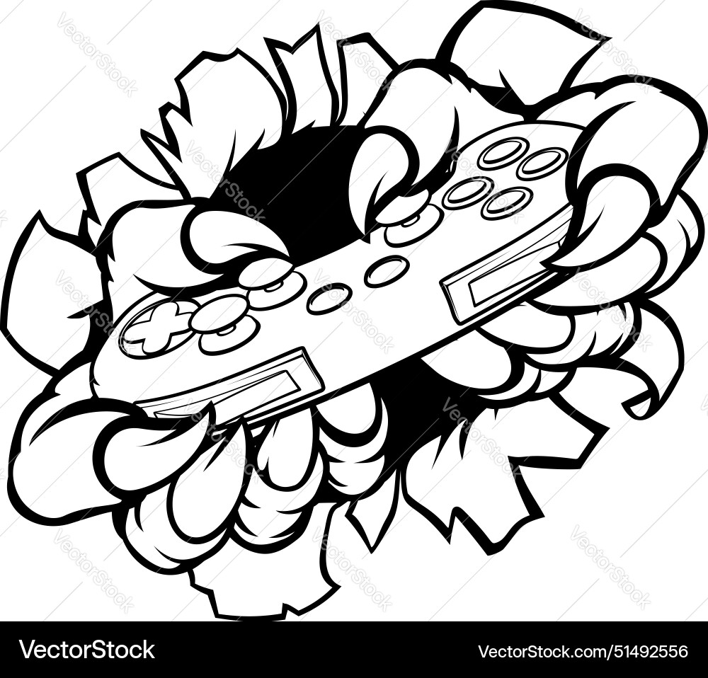 Monster animal player gamer claws games controller