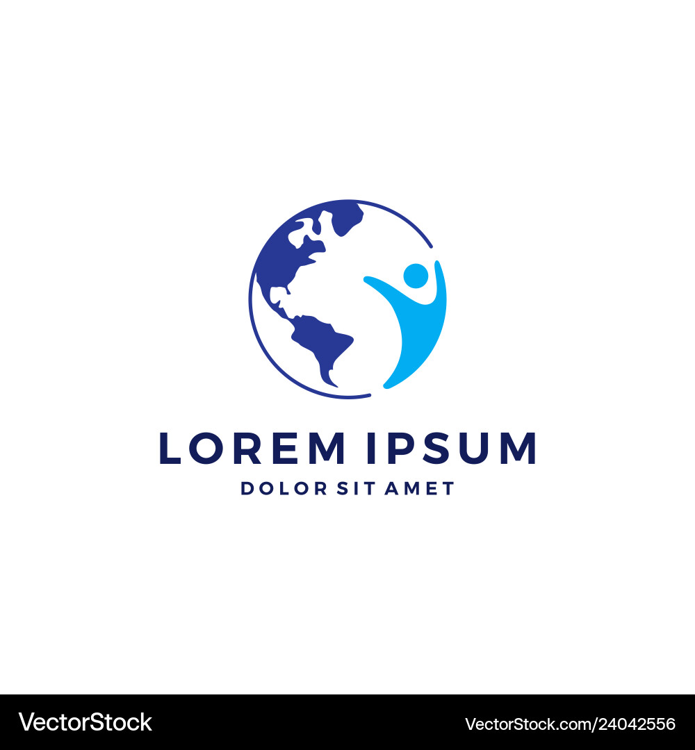 People human world earth global logo Royalty Free Vector