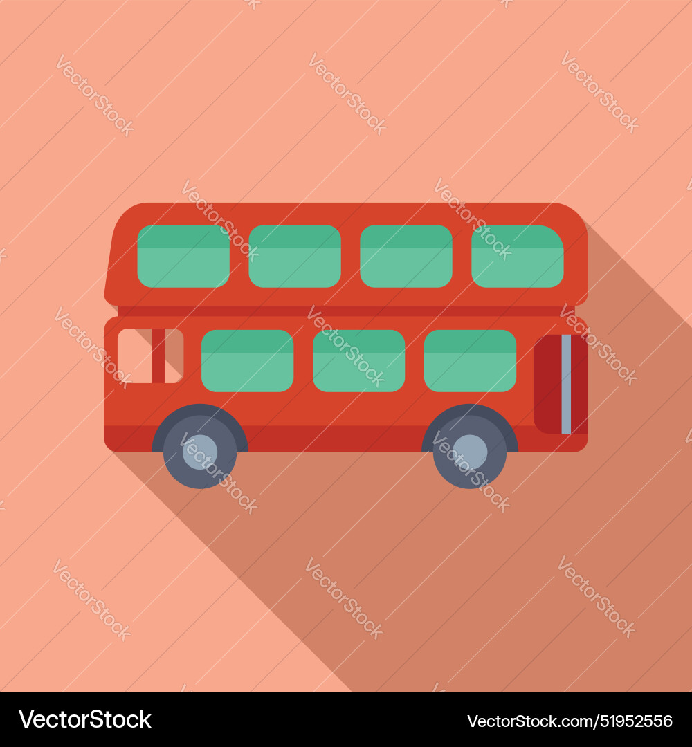 Red double decker bus driving through london Vector Image