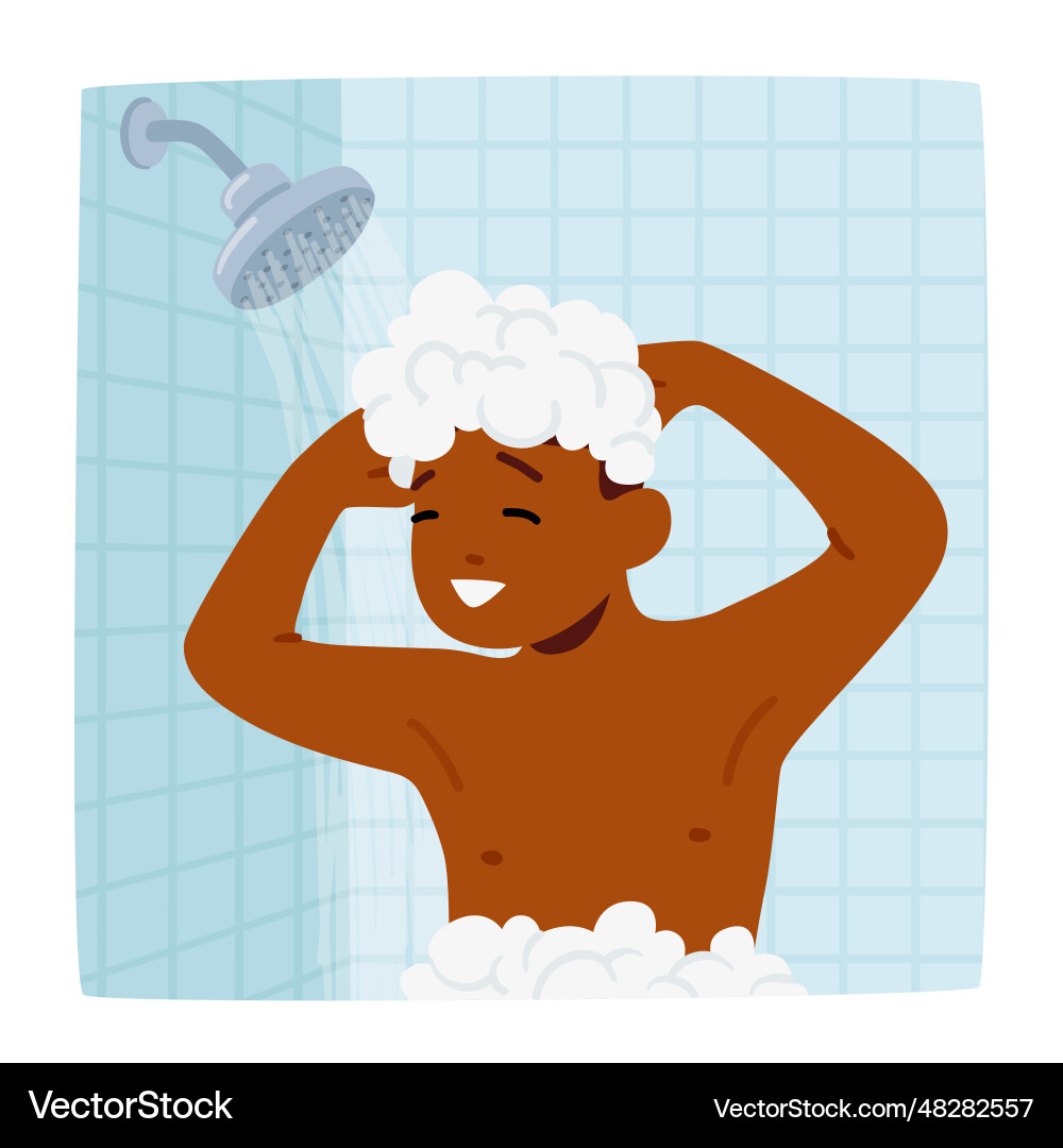Boy hygiene daily routine concept child joyfully Vector Image