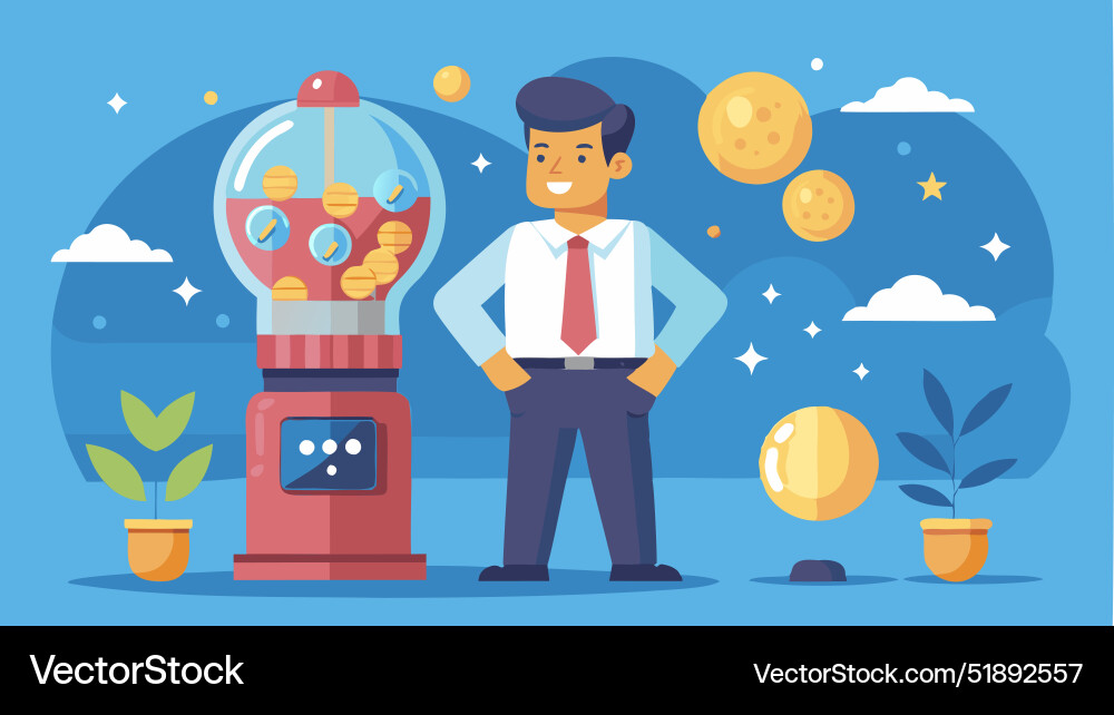 Business innovation gumball machine Royalty Free Vector