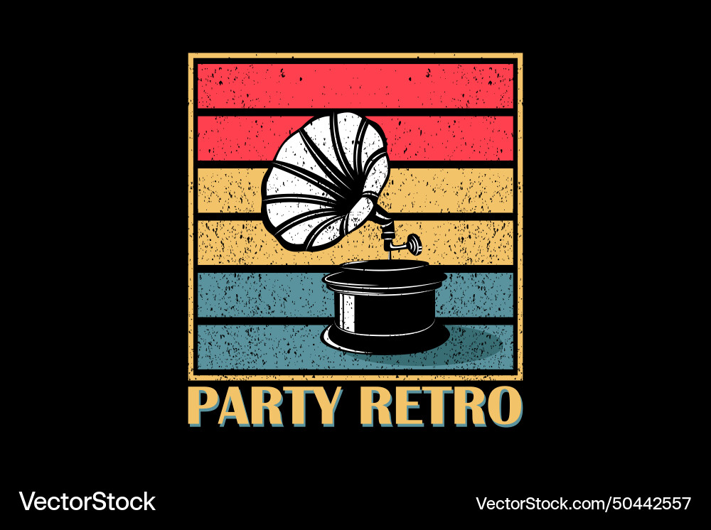 Party retro design landscape Royalty Free Vector Image
