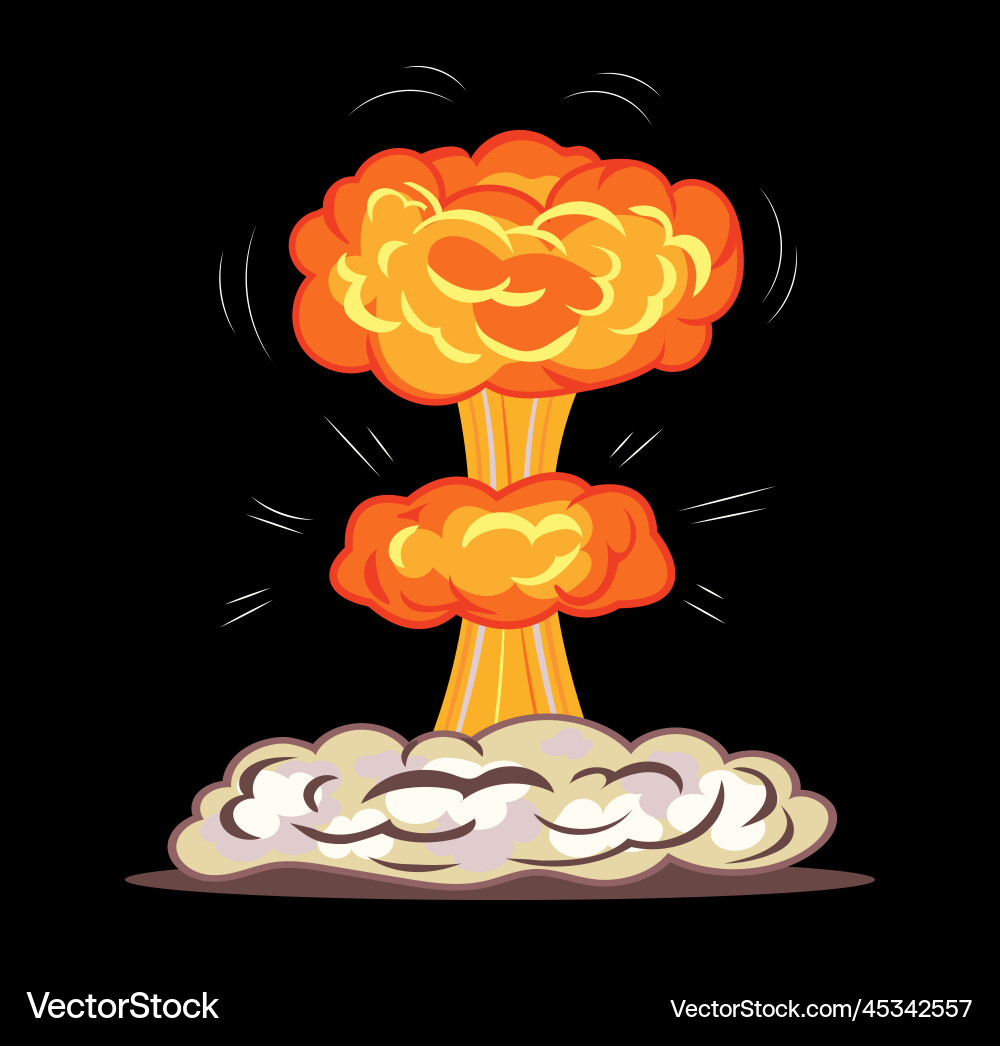 Powerful bomb explosion with dust cloud or atomic Vector Image