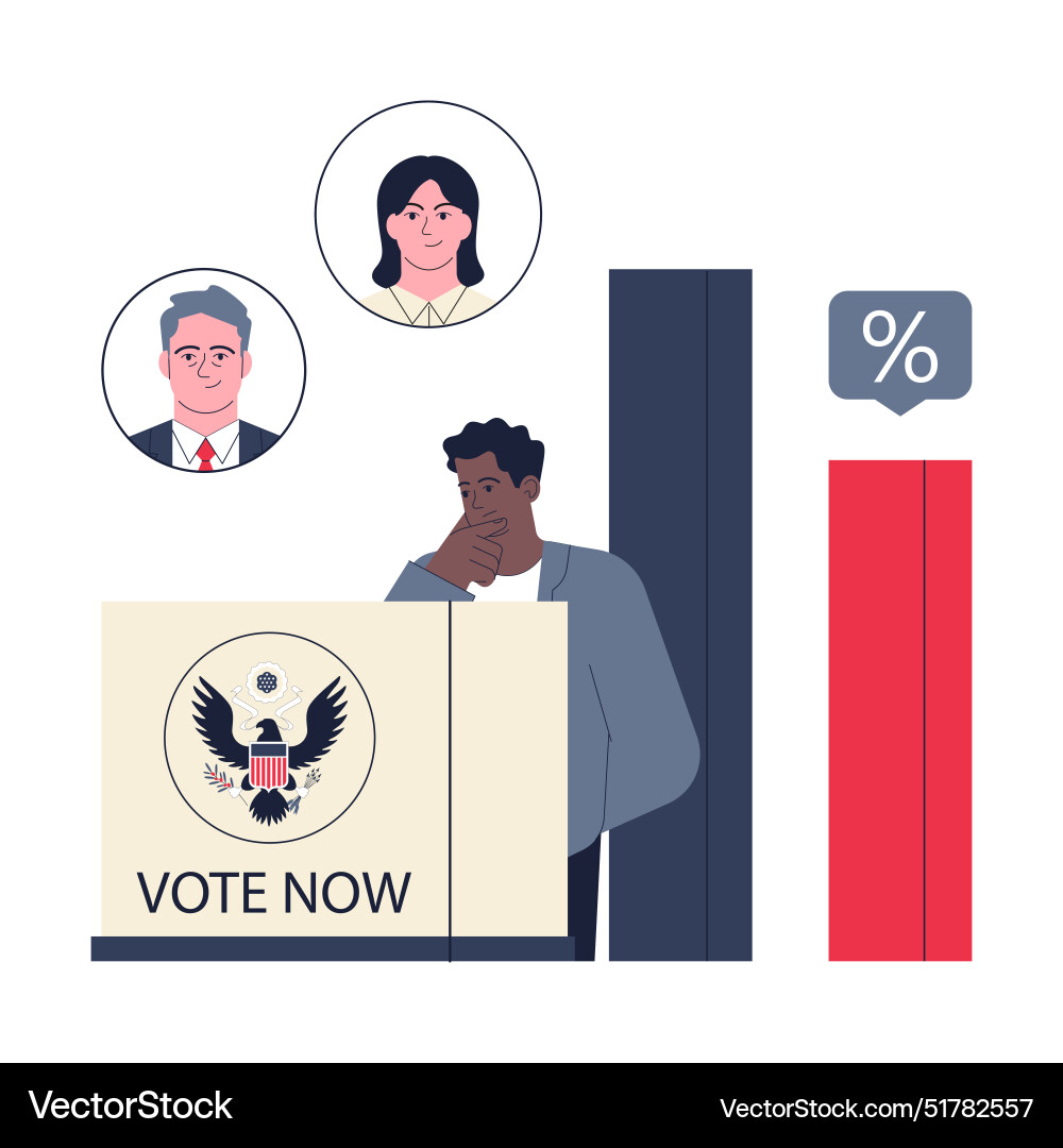 Presidential election man choosing between Vector Image
