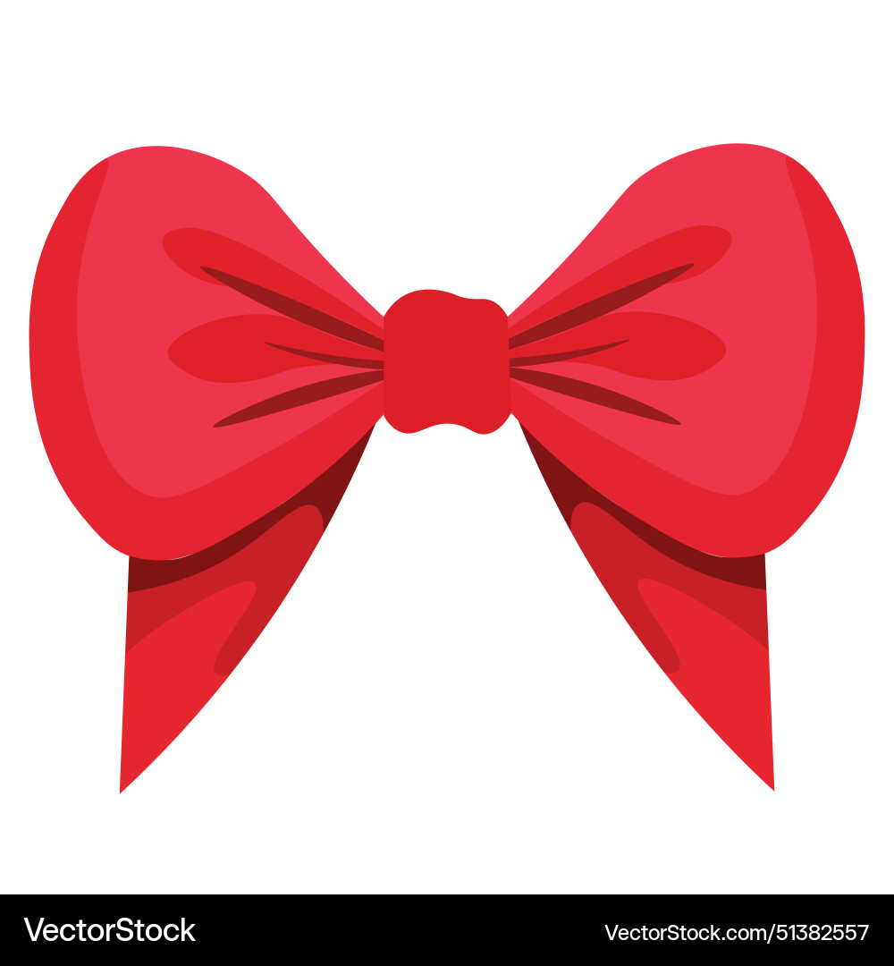 Red ribbon bow isolated Royalty Free Vector Image