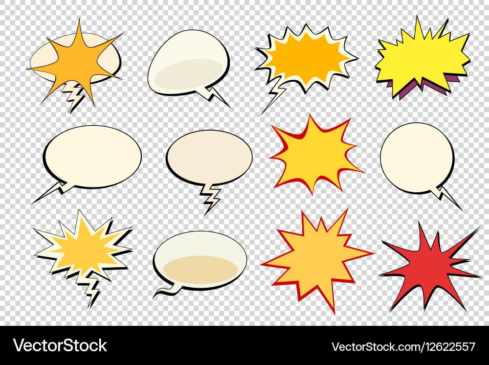 Set of comic bubbles isolated Royalty Free Vector Image
