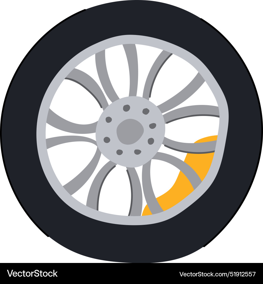 Sport wheel car cartoon Royalty Free Vector Image