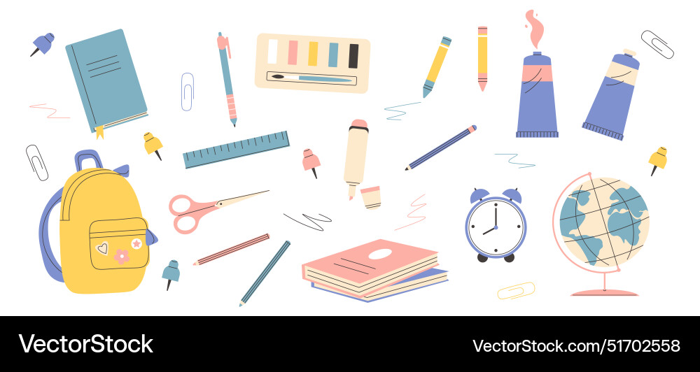 Back to school set Royalty Free Vector Image - VectorStock