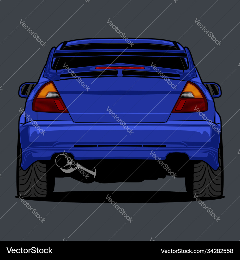 Back view car 5 Royalty Free Vector Image - VectorStock
