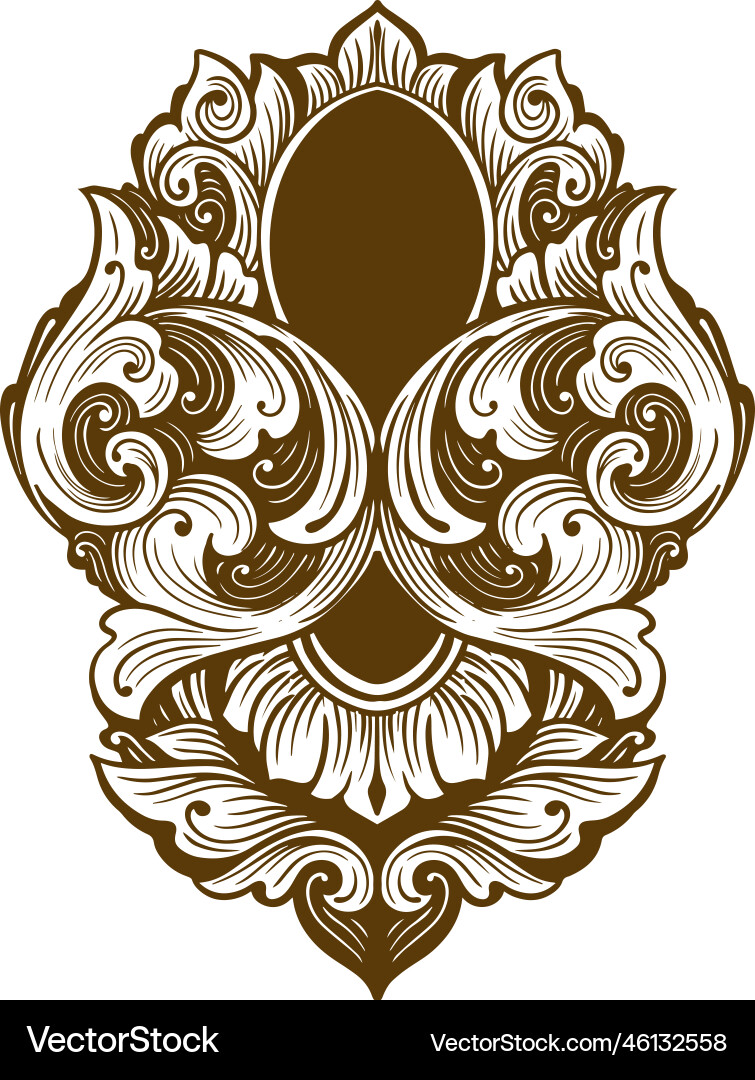 Brown shaded victorian ornamental Royalty Free Vector Image