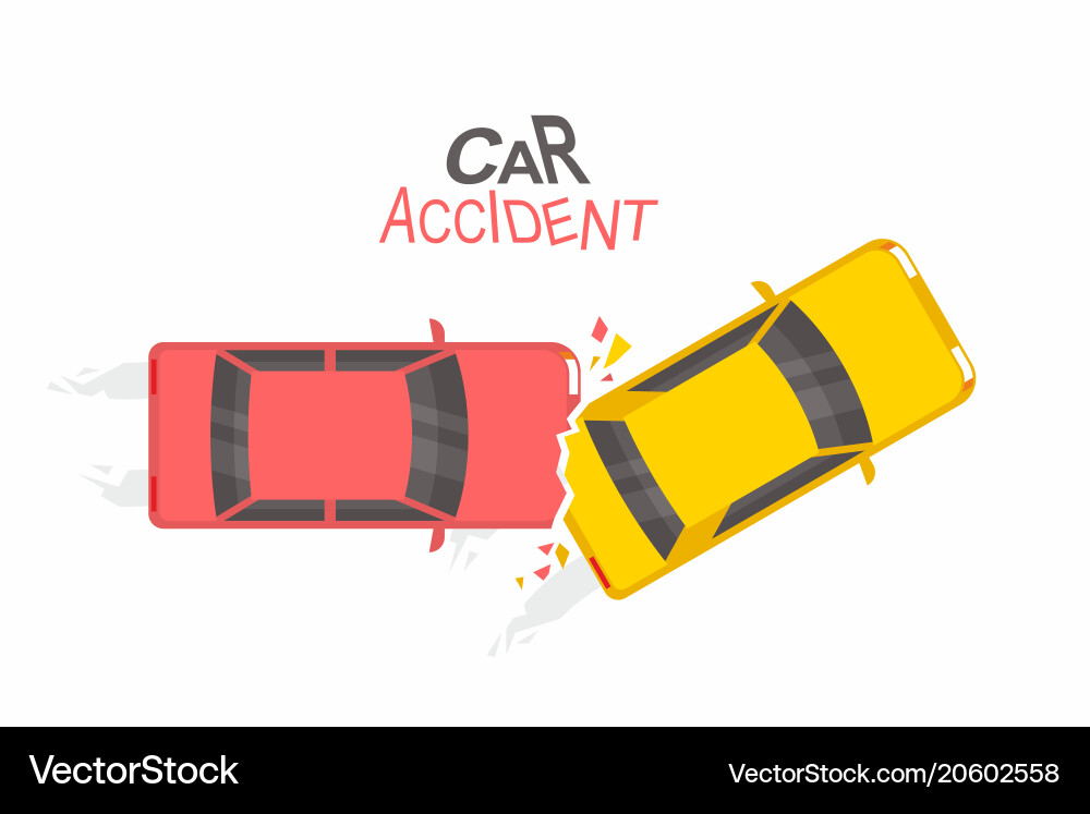Car accident top view Royalty Free Vector Image