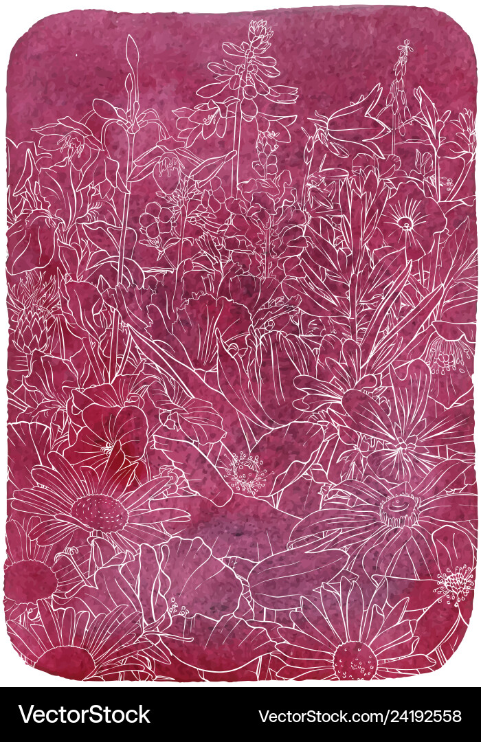 Drawing background with flowers Royalty Free Vector Image