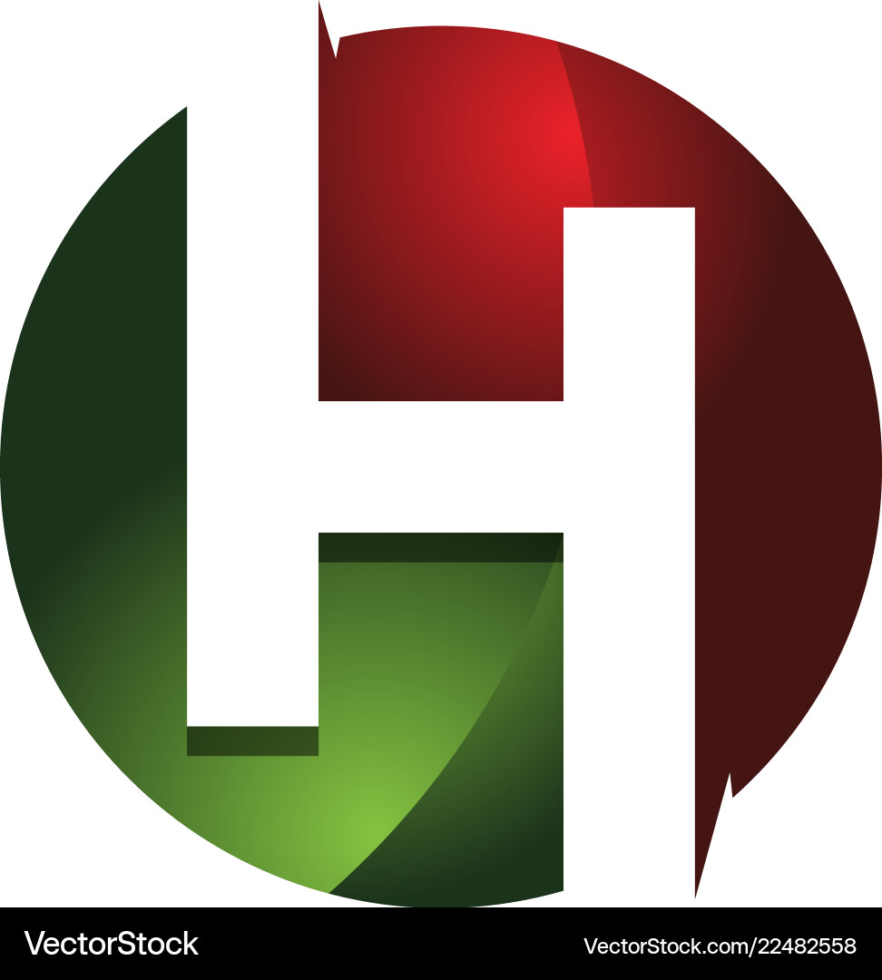 H Letter Logo - Colorful Circle Icon Royalty Free Vector