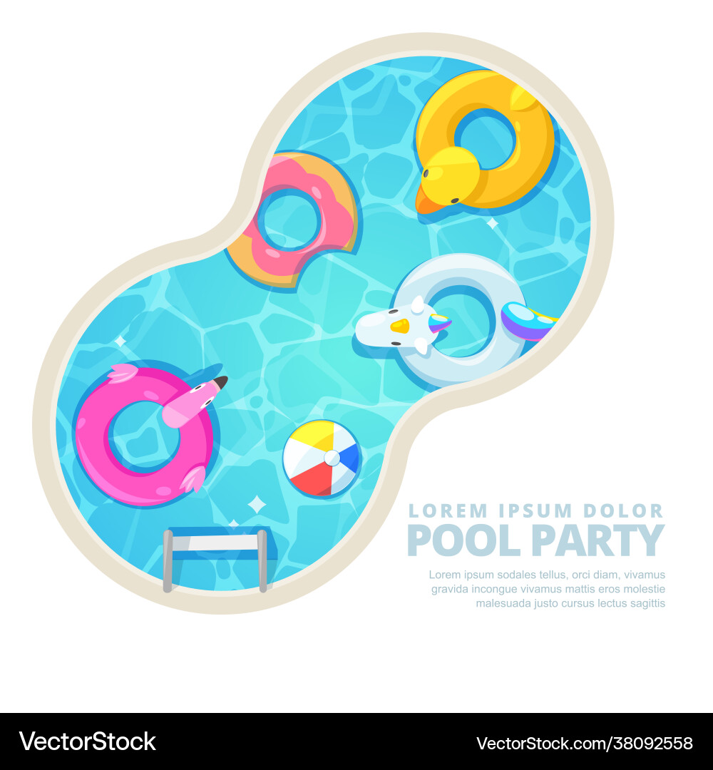 Isolated circle swimming pool cartoon Royalty Free Vector