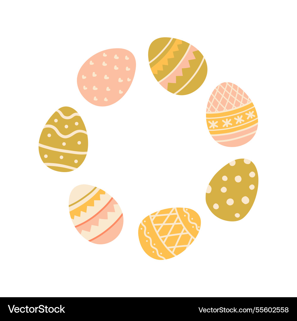 Painted easter eggs frame border with copy space Vector Image