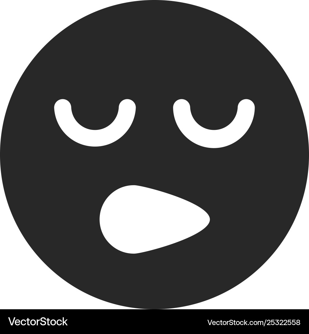Sleepy smile icon Royalty Free Vector Image - VectorStock