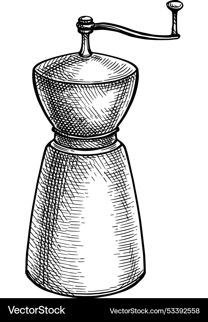 Spice grinder ink sketch Royalty Free Vector Image