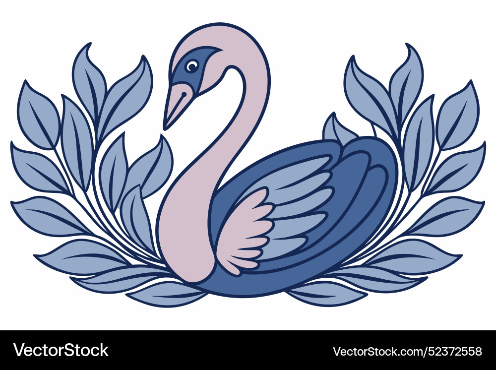 Swan design with fine details i Royalty Free Vector Image