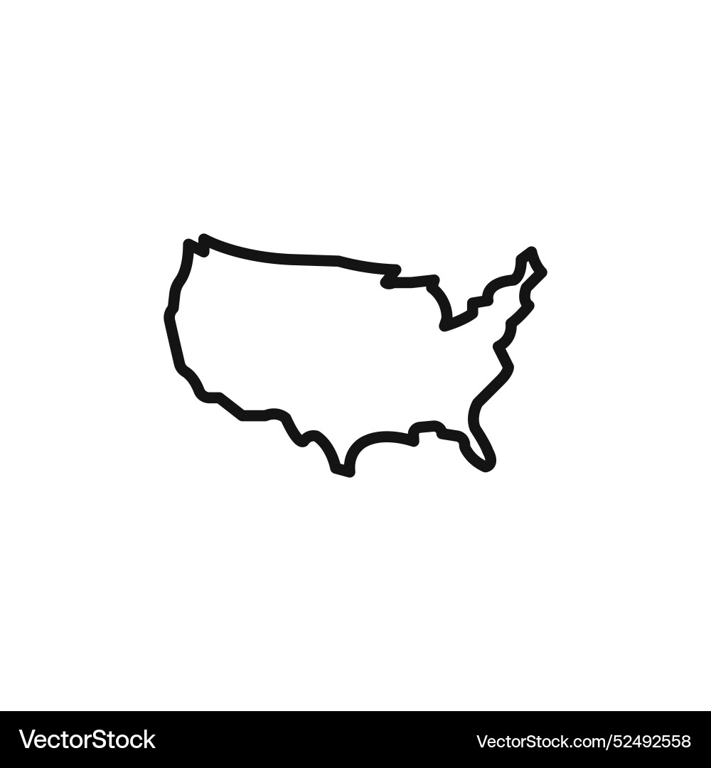 Usa map icon linear graphics set Royalty Free Vector Image