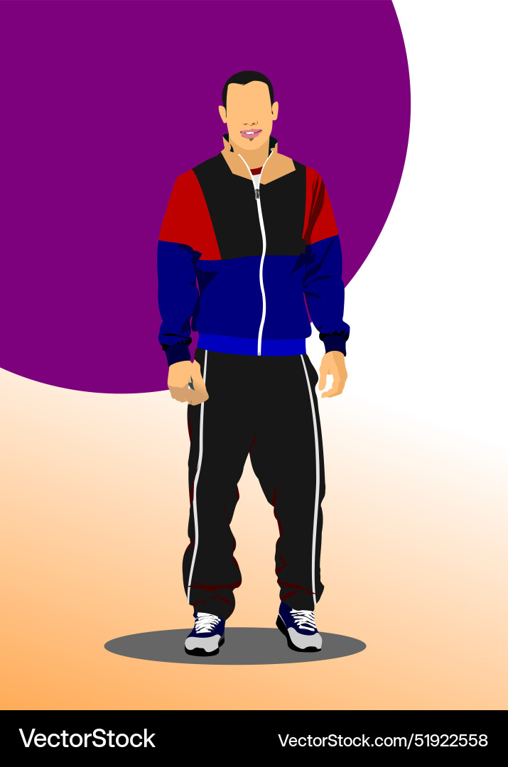 Young man with bag color 3d hand drawn by adobe Vector Image
