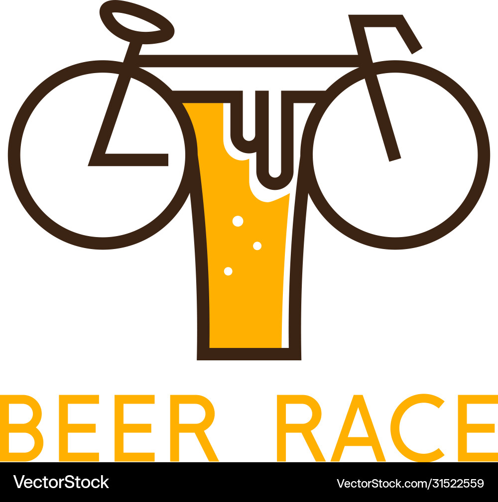 Beer glass and bicycle design template Royalty Free Vector