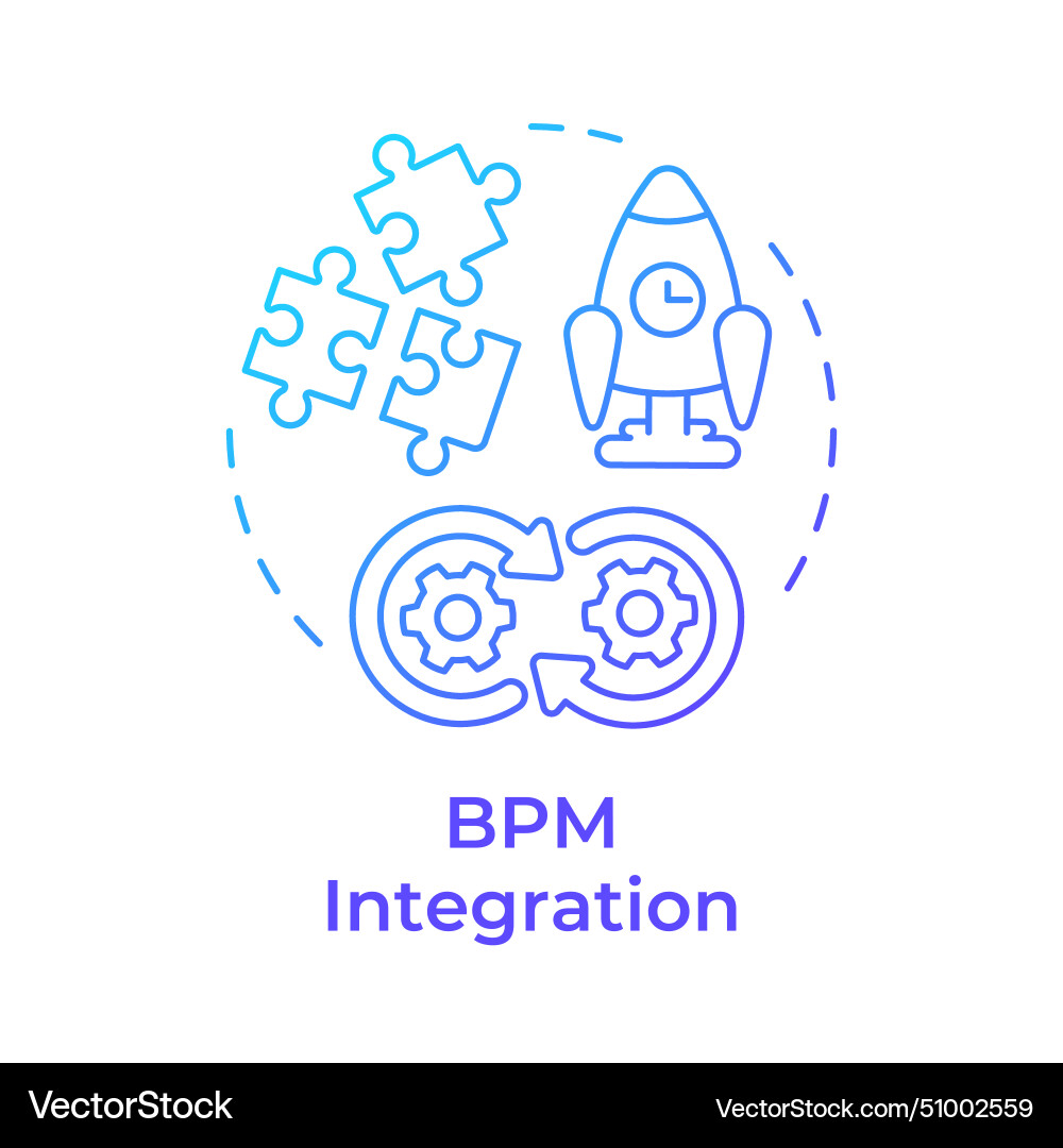 Bpm integration blue gradient concept icon Vector Image Bpm integration blue gradient concept icon Vector Image
