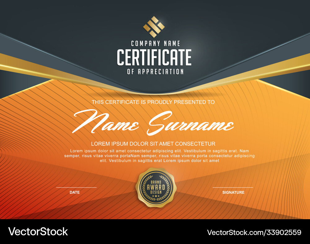 Certificate 262 Royalty Free Vector Image - VectorStock