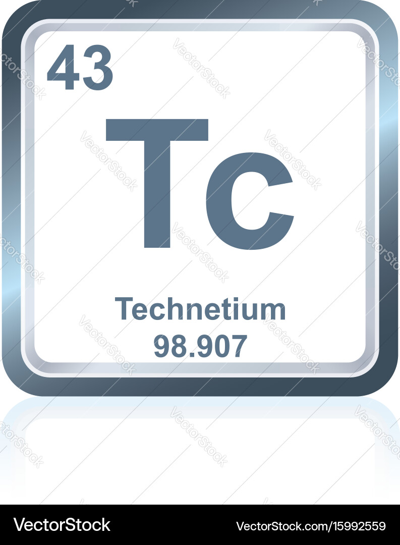 Chemical element technetium from periodic table Vector Image