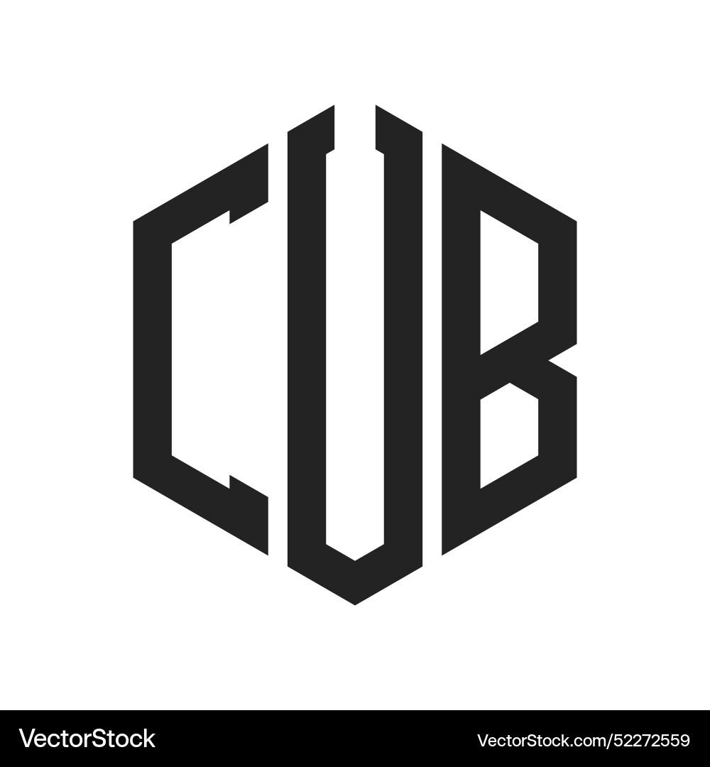 Cub logo design initial letter monogram Royalty Free Vector