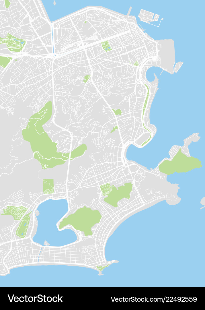 Detailed map rio de janeiro Royalty Free Vector Image
